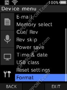 Formatting the Memory Card - Professional Audio Support
