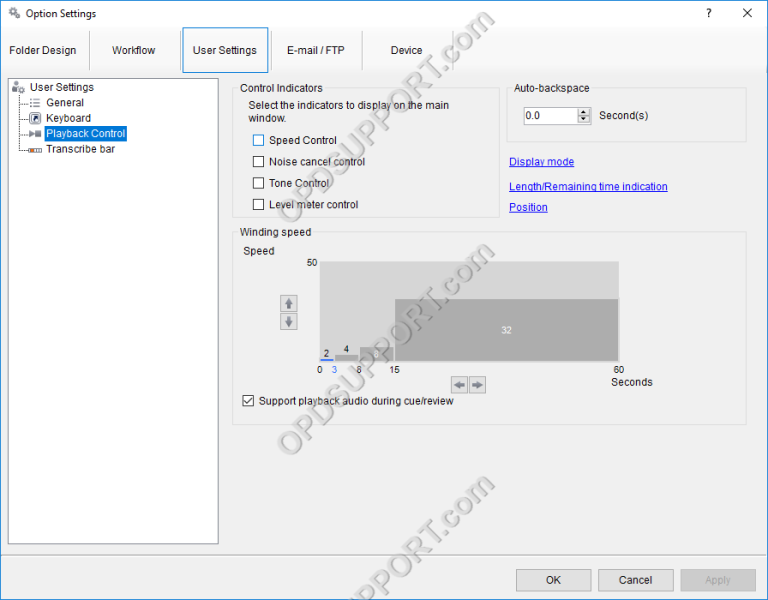 Playback Settings - Professional Audio Support