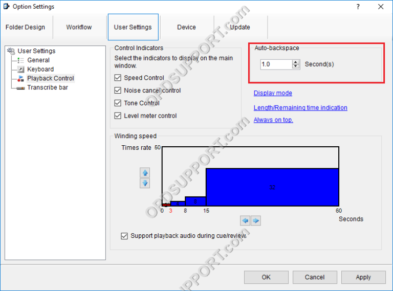 Playback Settings - Professional Audio Support