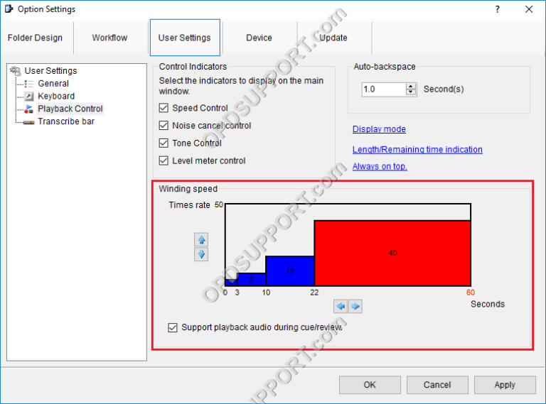 Playback Settings - Professional Audio Support