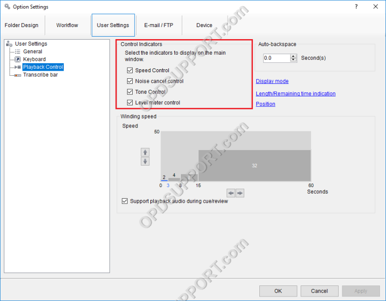 Playback Settings - Professional Audio Support