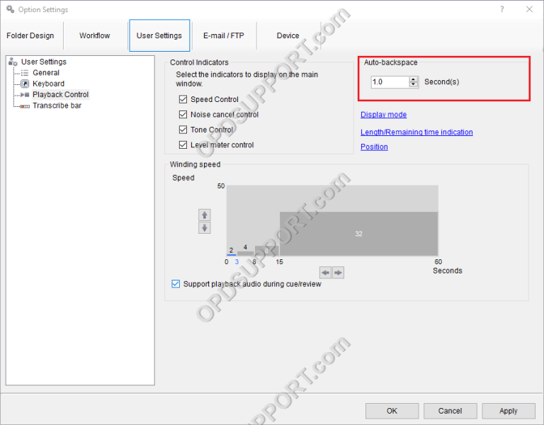 Playback Settings - Professional Audio Support
