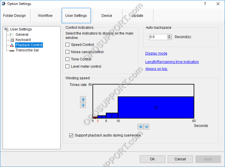 Playback Settings - Professional Audio Support