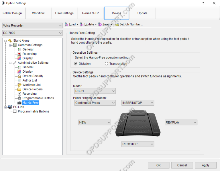 Hands Free Recording Settings - Professional Audio Support